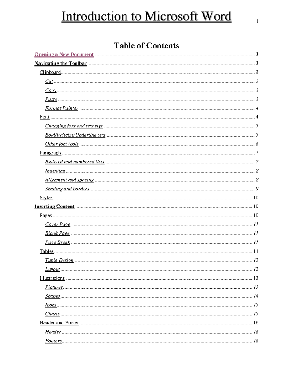 Microsoft Word Student Guide - Introduction to Information and ...