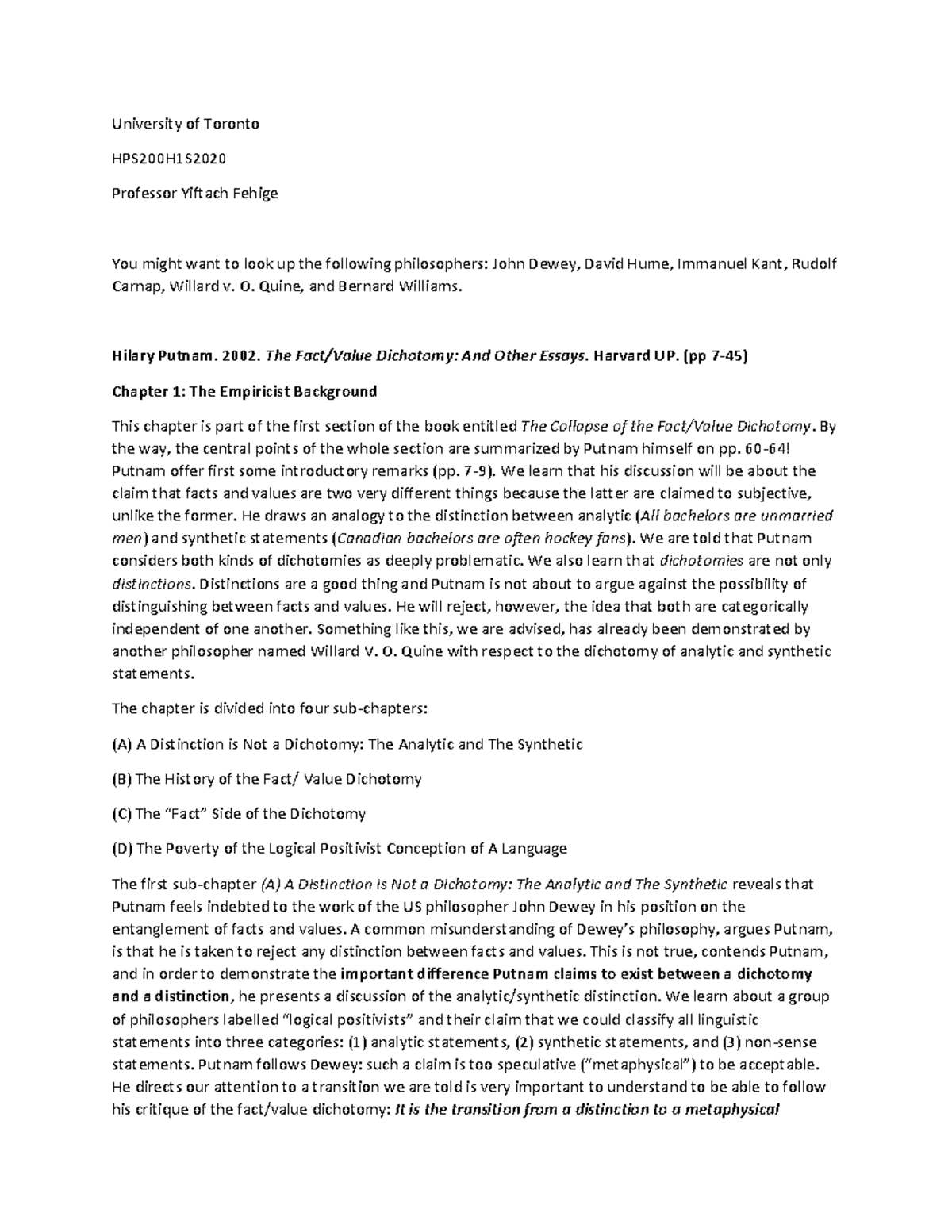 Putnam Reading Summary - Warning: TT: undefined function: 32 Warning: TT: undefined function: 32 ...