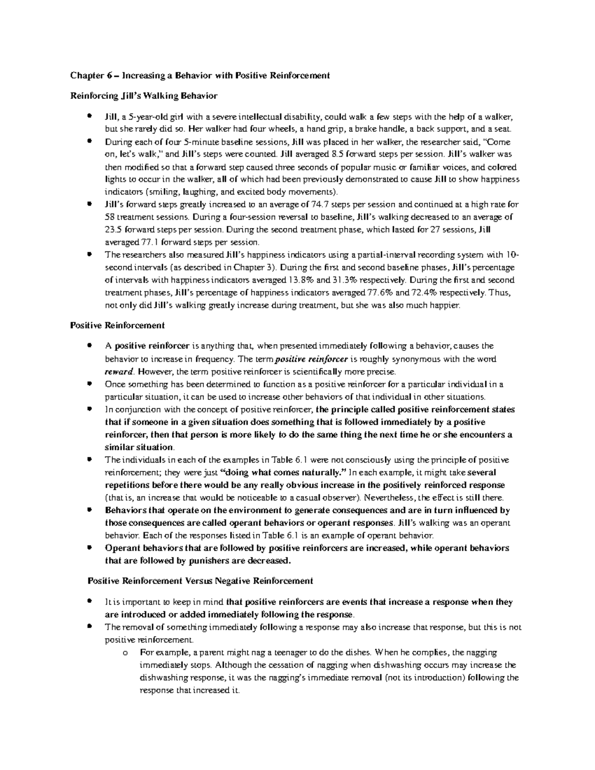 Chapter 6&7 - Increasing Behaviour with Reinforcement - PSYC 2440 - U ...
