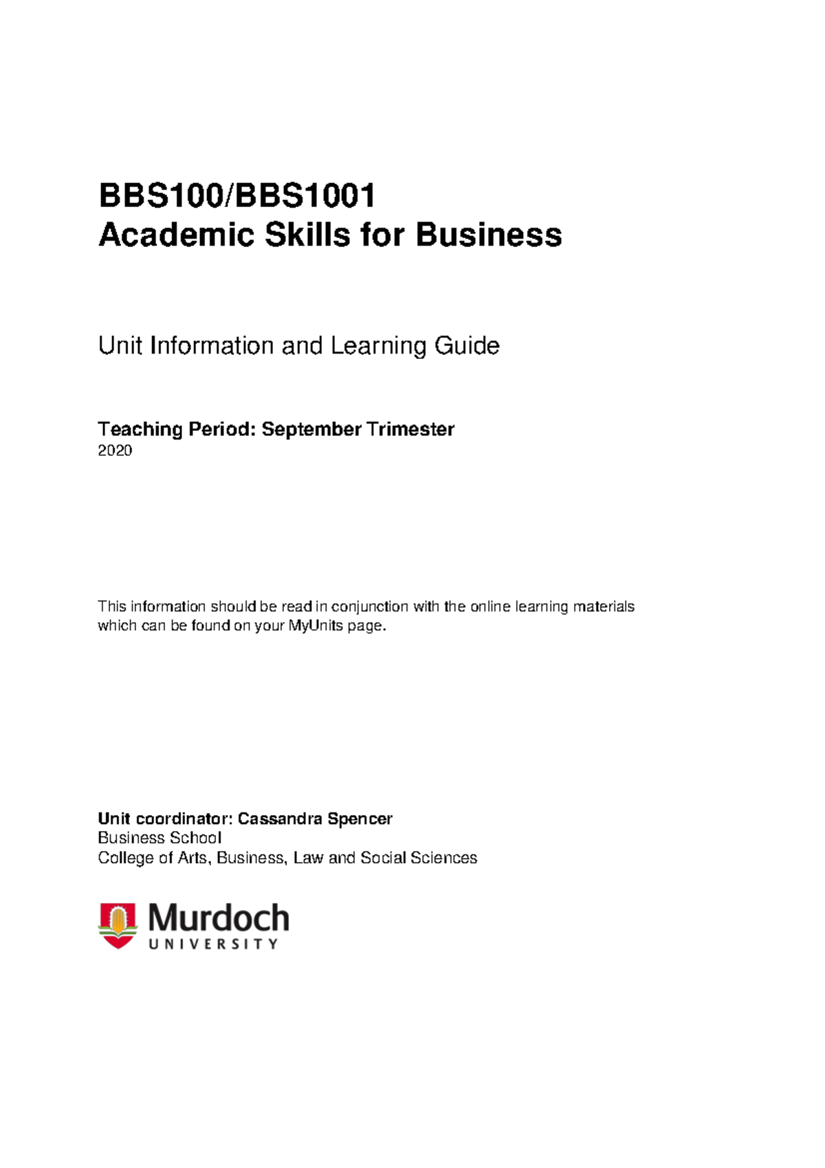 BBS100 BBS1001 TSD 2020 UILG Approved - BBS100/BBS Academic Skills for ...