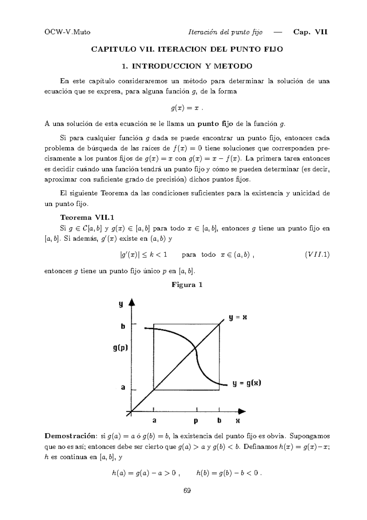 Iteración de punto Fijo - CAPITULO VII. ITERACION DEL PUNTO FIJO 1 ...