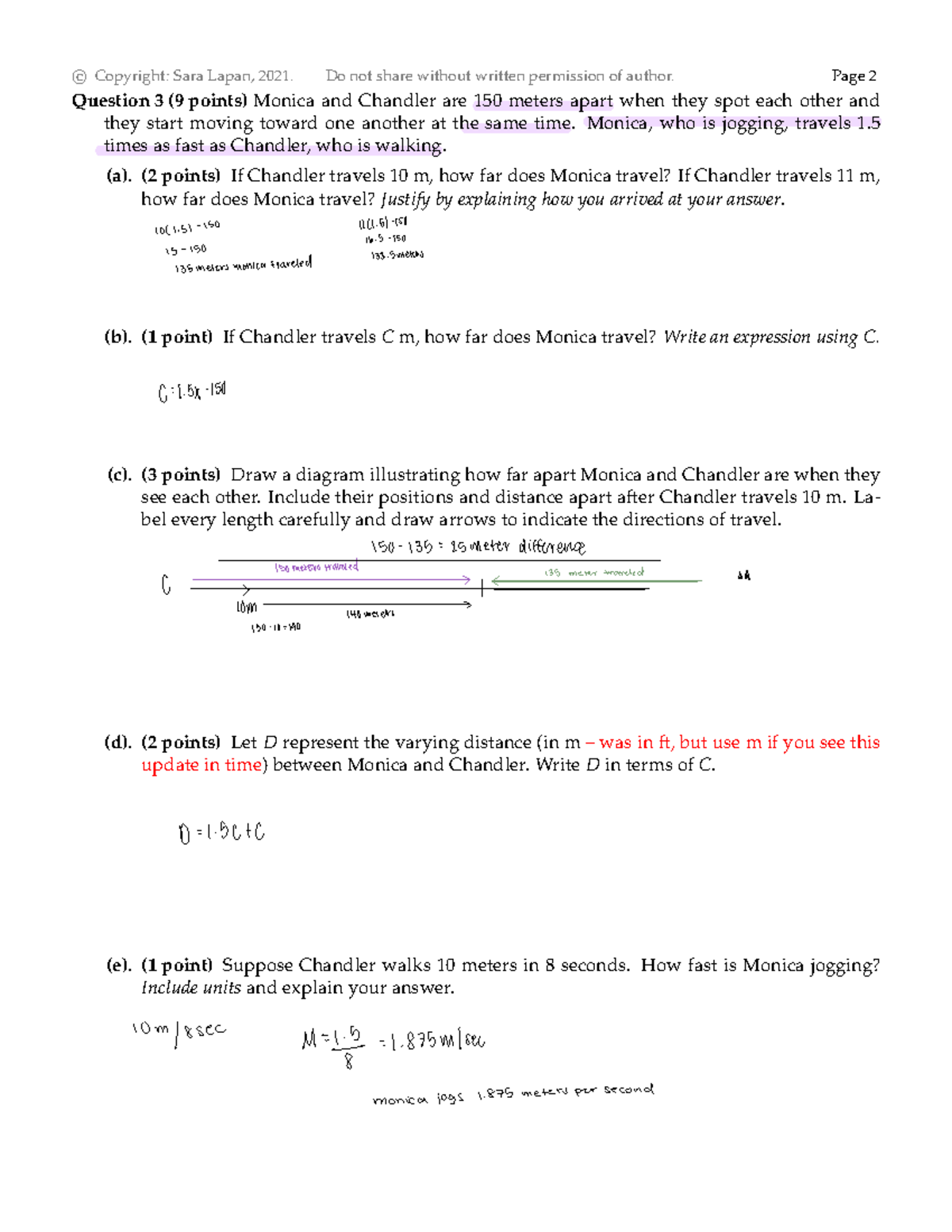 Math 1.2 discussion assignment - c Copyright: Sara Lapan, 2021. Do not ...