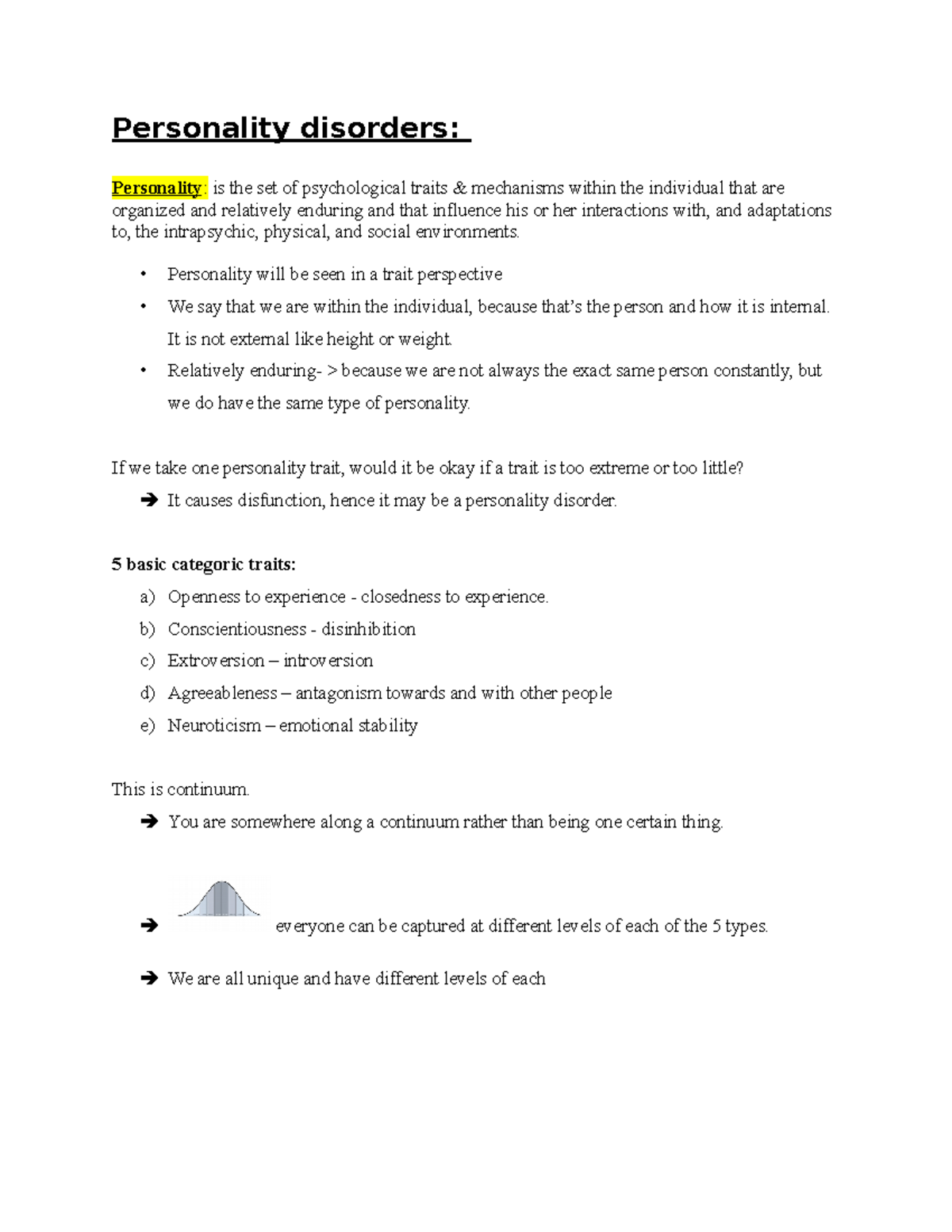 Personality disorders - Personality disorders: Personality: is the set ...