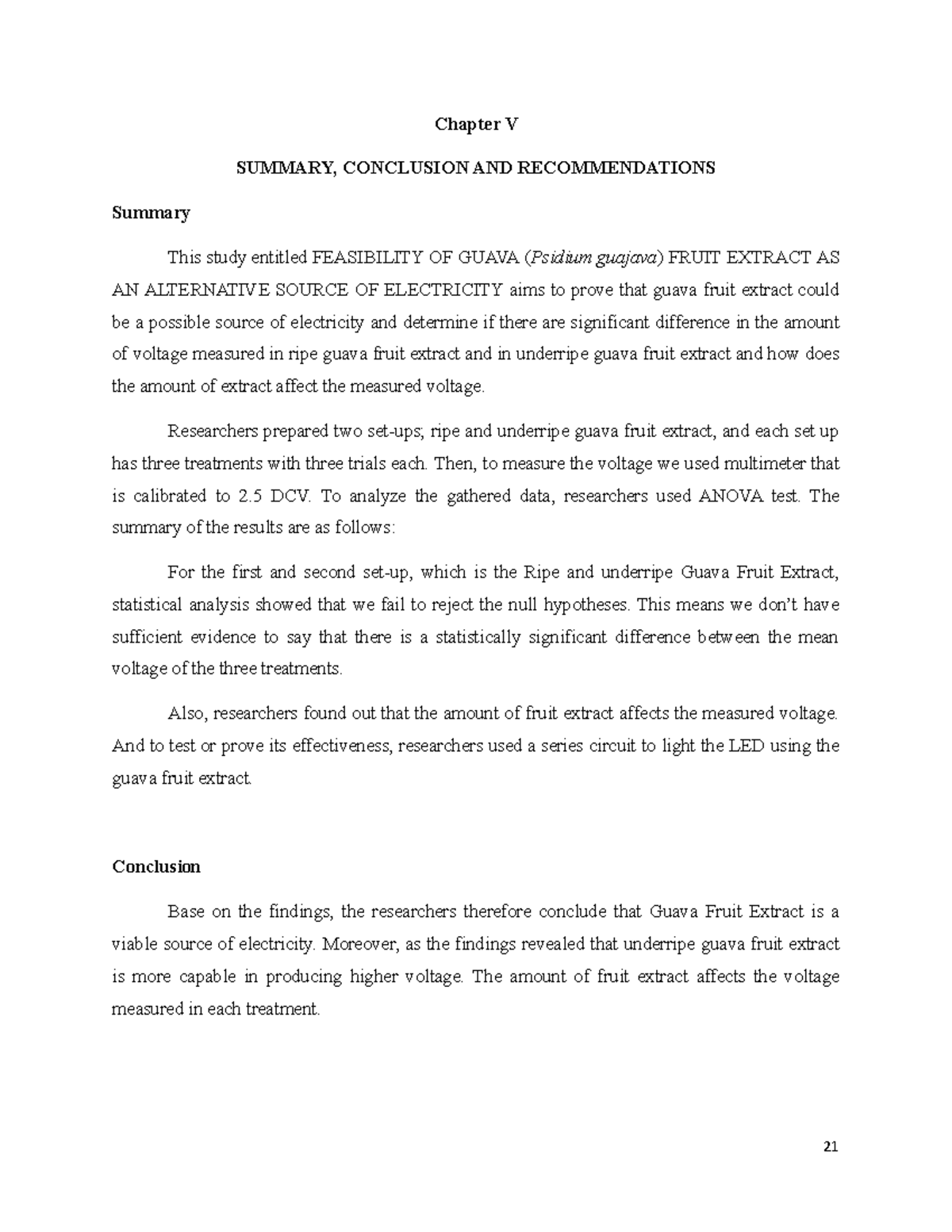 Chapter-V - For capstone - Chapter V SUMMARY, CONCLUSION AND ...