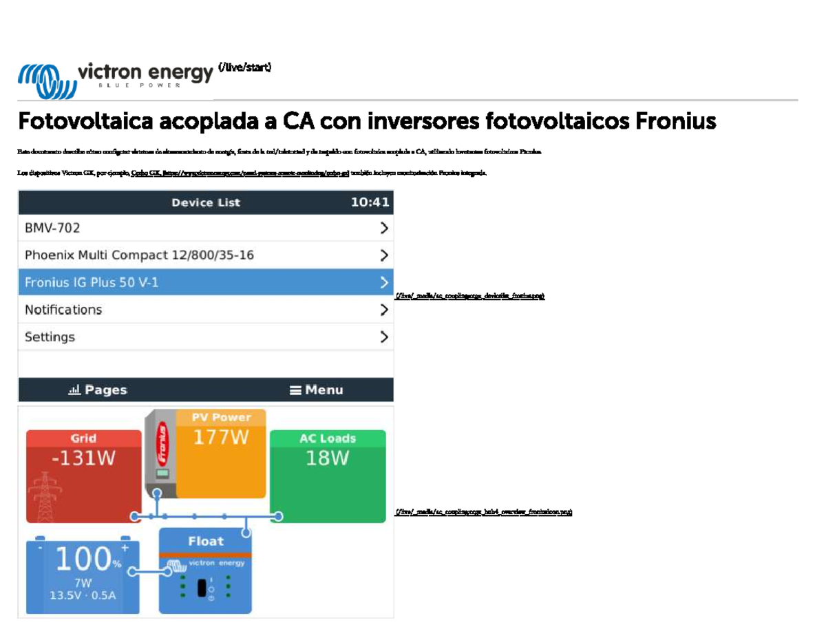 Fronius AC Couplin Microgrid - victron energy BLUE POWER Fotovoltaica ...
