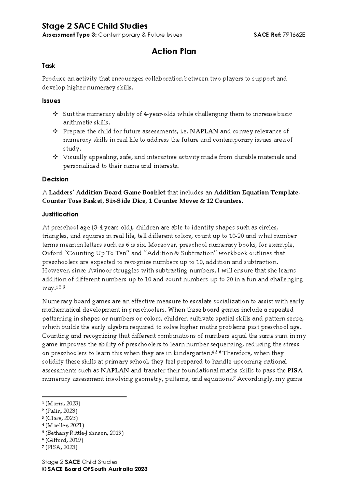 791662 E-2CSD20-AT1-Action Plan-SK - Stage 2 SACE Child Studies ...