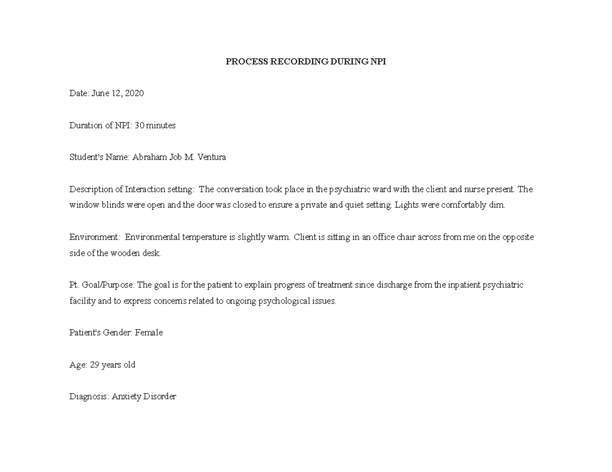 NPI- Soapie- Script - GUIDE FOR PATIENT- NURSE INTERACTION DURING ...