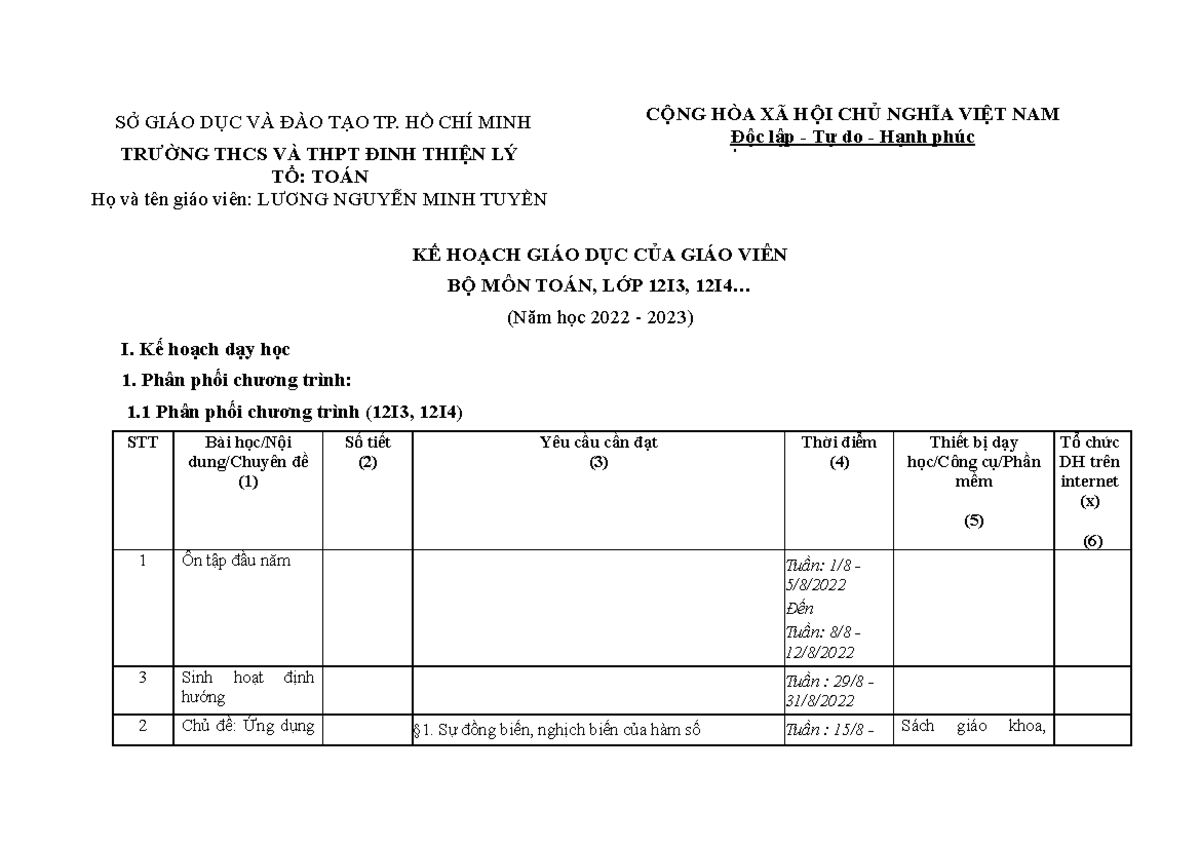 KHGD ca nhan Minh Tuyền - 123 - SỞ GIÁO DỤC VÀ ĐÀO TẠO TP. HỒ CHÍ MINH ...