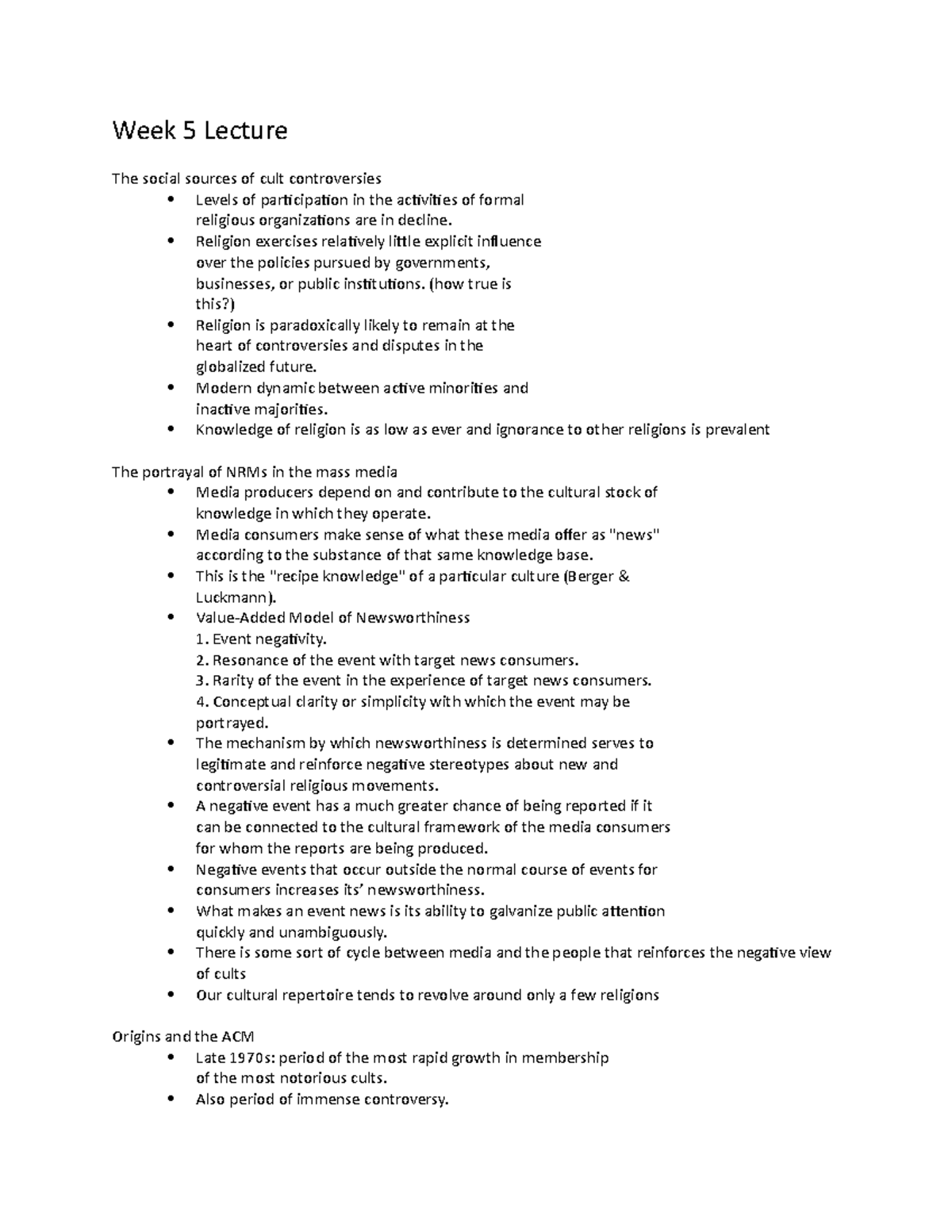 Activity 7 - Jeremy Cohens Lecture - Week 5 Lecture The social sources ...