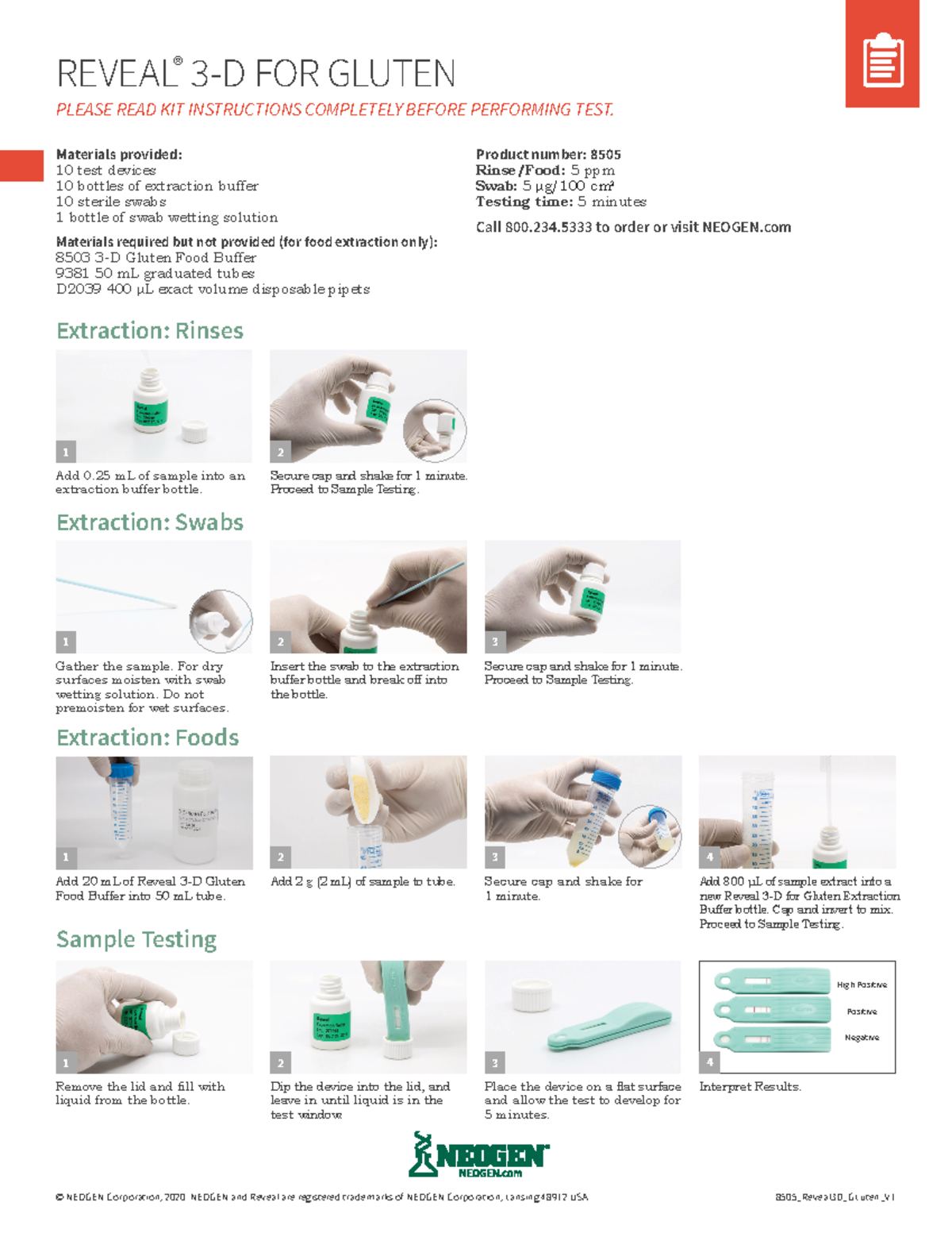 Official 8505-reveal-3d-gluten procedures en-us - REVEAL ® 3-D FOR GLUTEN PLEASE READ KIT - Studocu