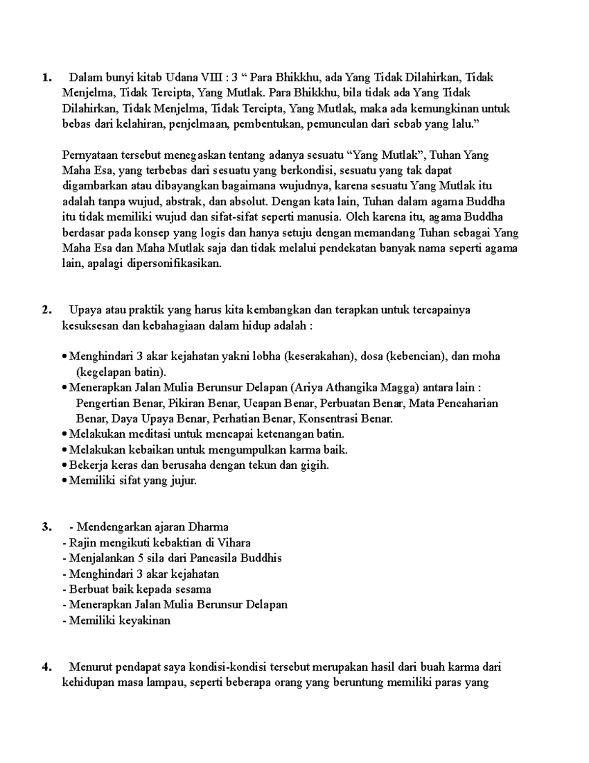 Tugas 1 Agama Buddha - Dalam bunyi kitab Udana VIII : 3 “ Para Bhikkhu ...