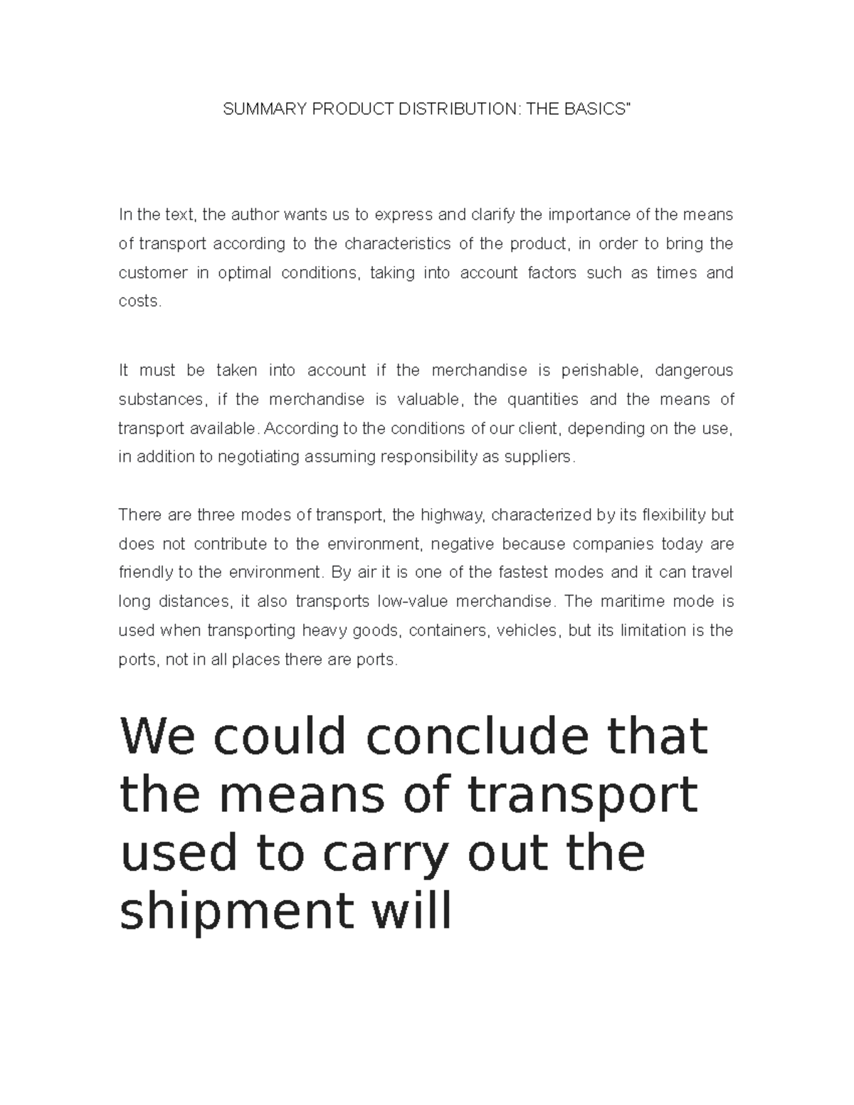 Summary Product Distribution - SUMMARY PRODUCT DISTRIBUTION: THE BASICS ...
