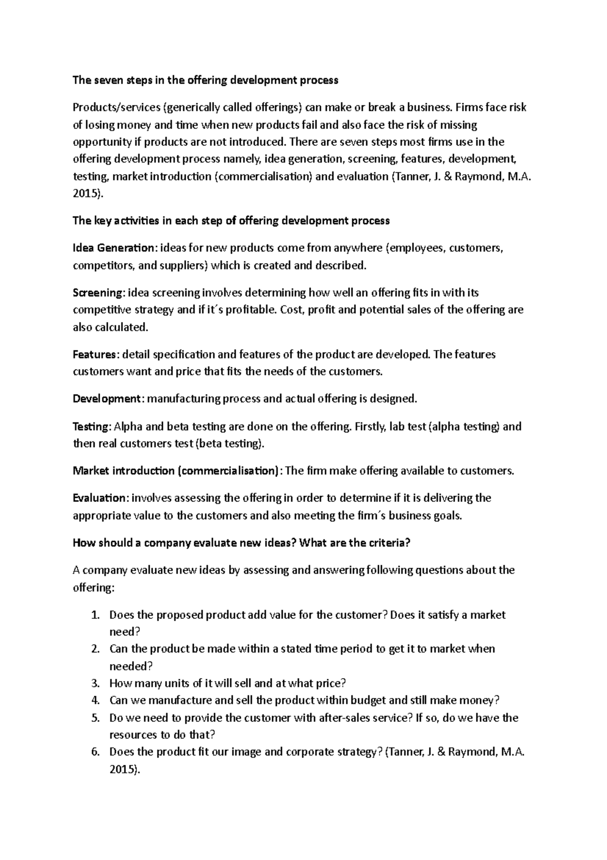 DF-WK4 - Discussion assignment - The seven steps in the offering ...