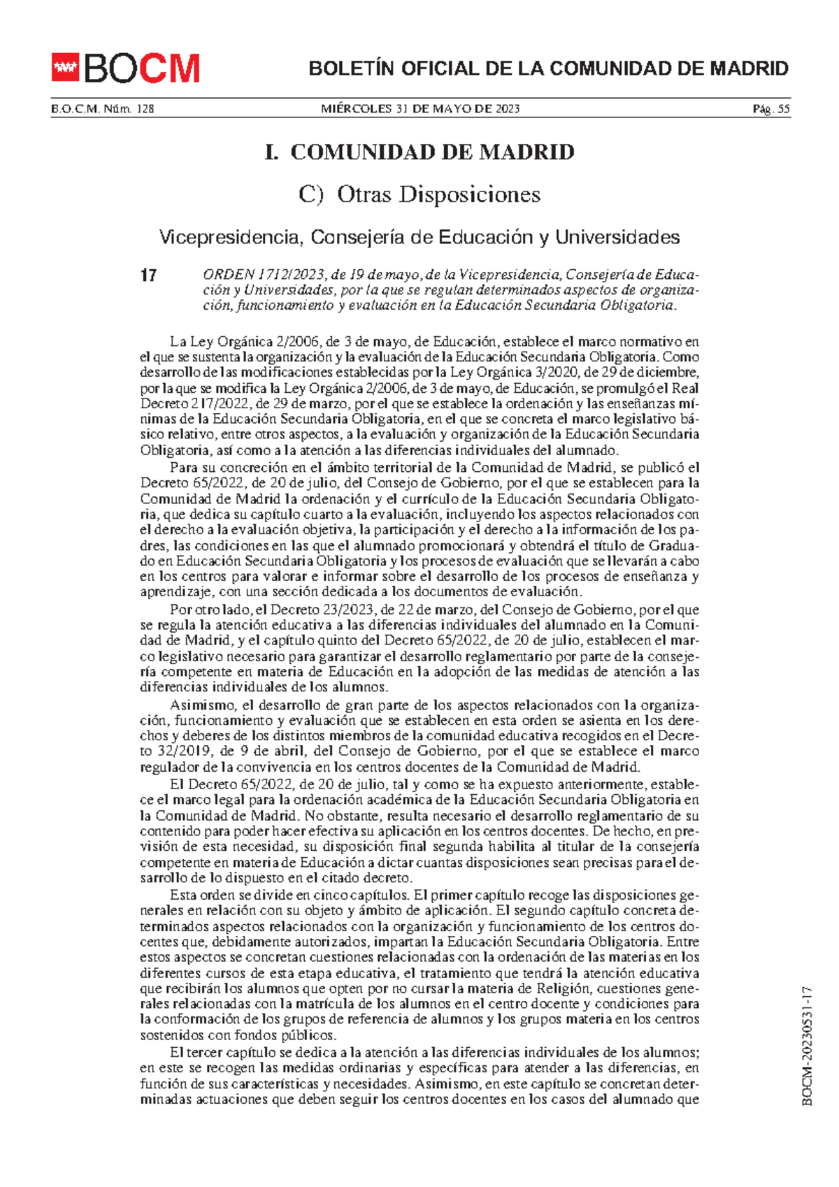 BOCM-20230531-17 - Ldksjayfhd - B.O.C. Núm. 128 MIÉRCOLES 31 DE MAYO DE ...