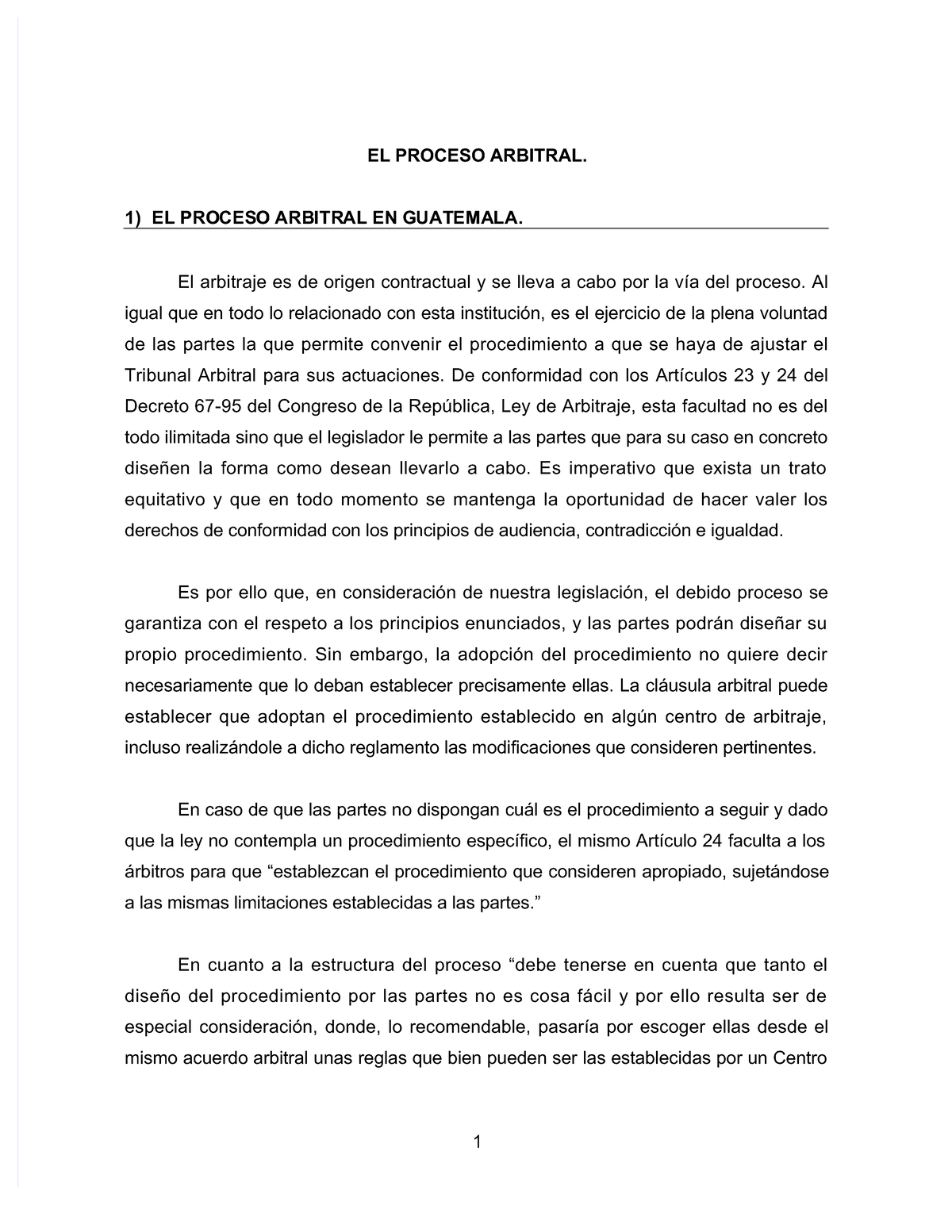 El arbitraje - EL PROCESO ARBITRAL PROCESO ARBITRAL. 1)1) EL PROEL ...