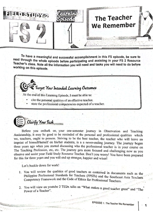 The Teaching Profession Module 3 - Unit 3 THE CODE OF ETHICS FOR ...