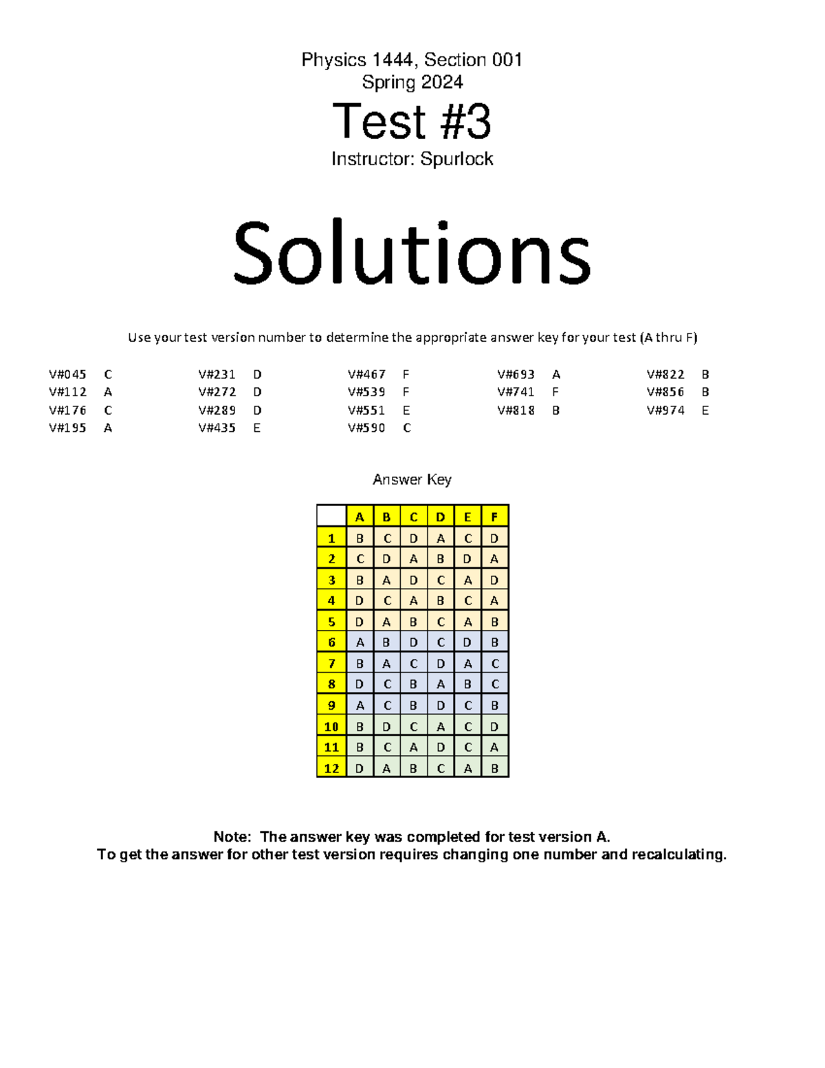 2024-S-1444-001-T3 Solutions - Physics 1444, Section 001 Spring 2024 ...