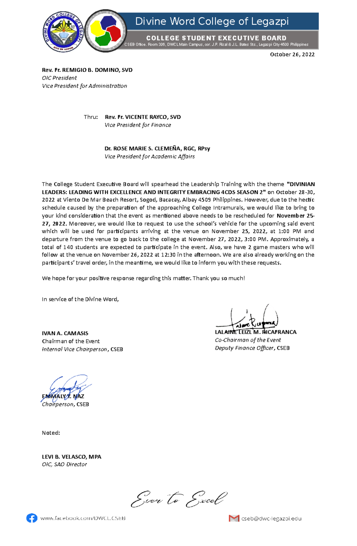 Letra-Final-Dates-and-Transpo. - COLLEGE STUDENT EXECUTIVE BOARD CSEB ...