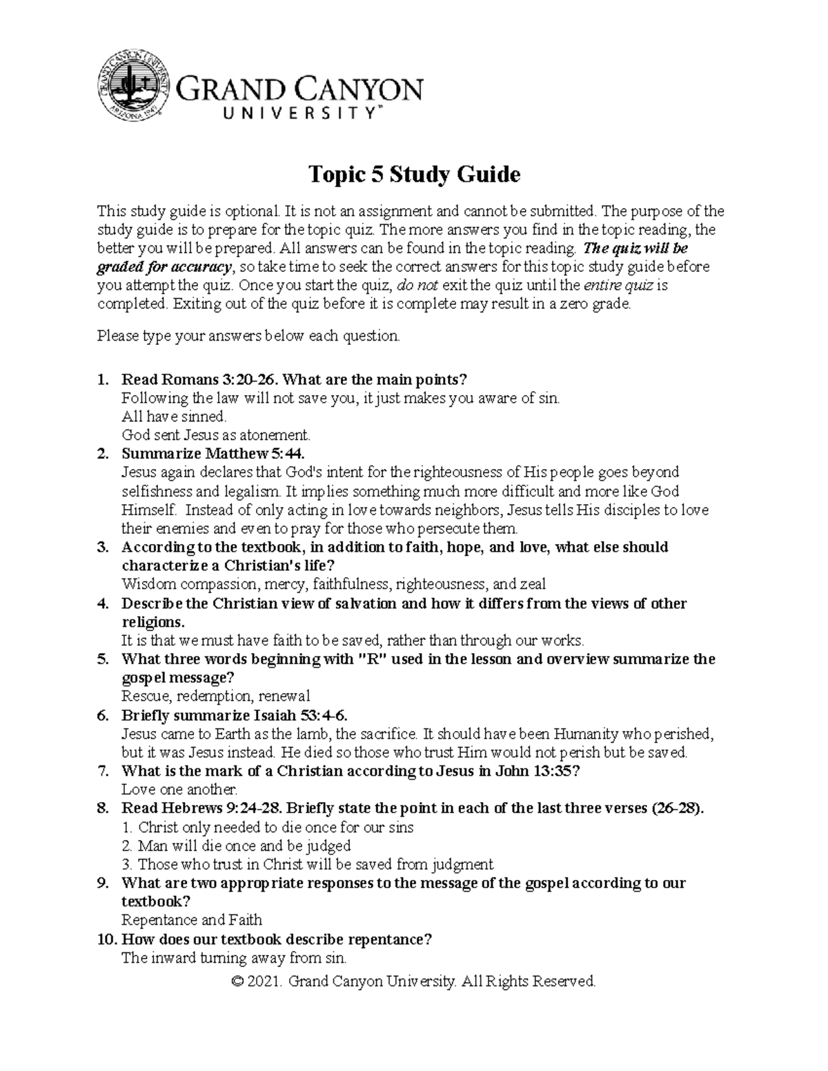 Topic5StudyGuide - Topic 5 Study Guide This study guide is optional. It ...