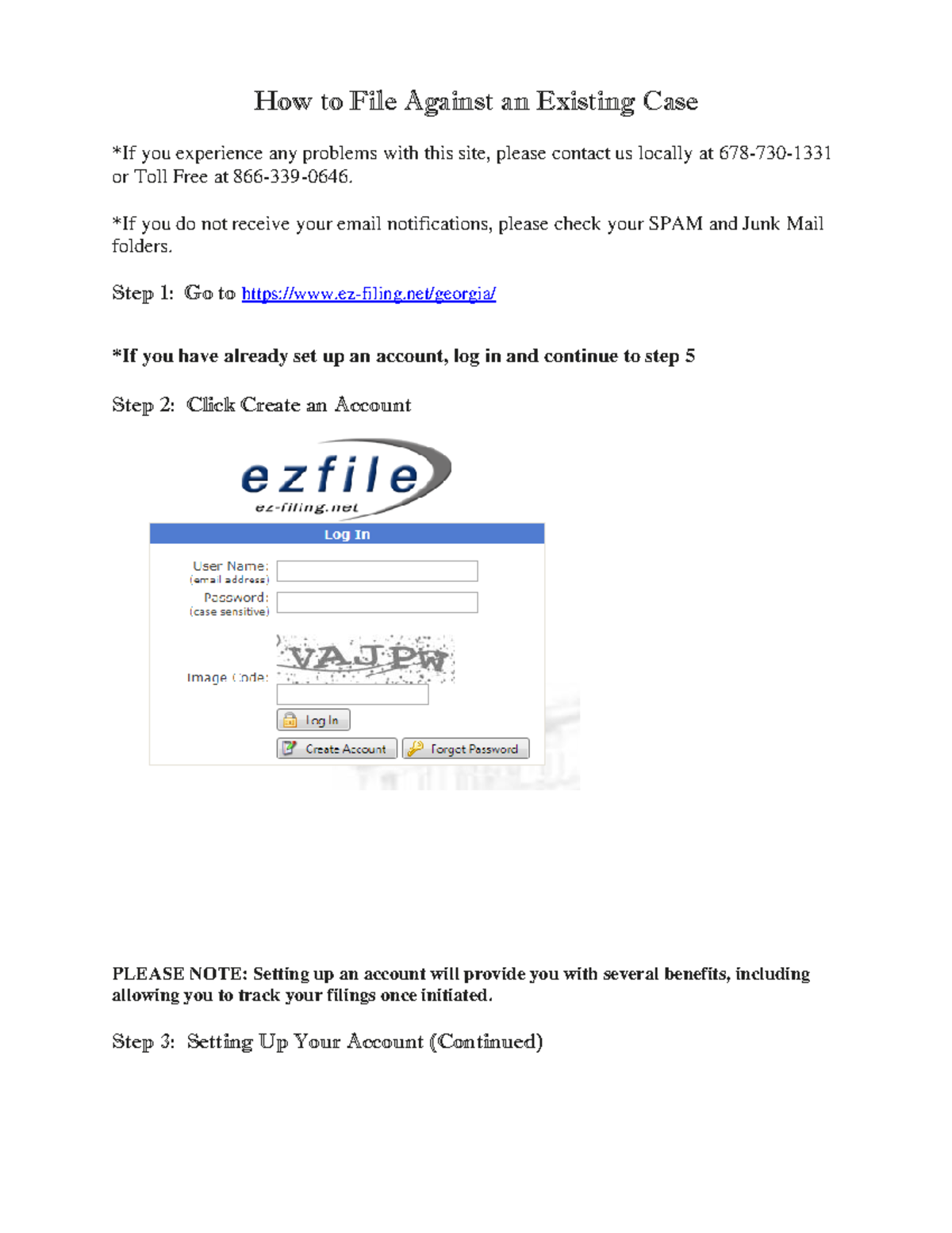 E file instructions against an exisiting case - How to File Against an ...