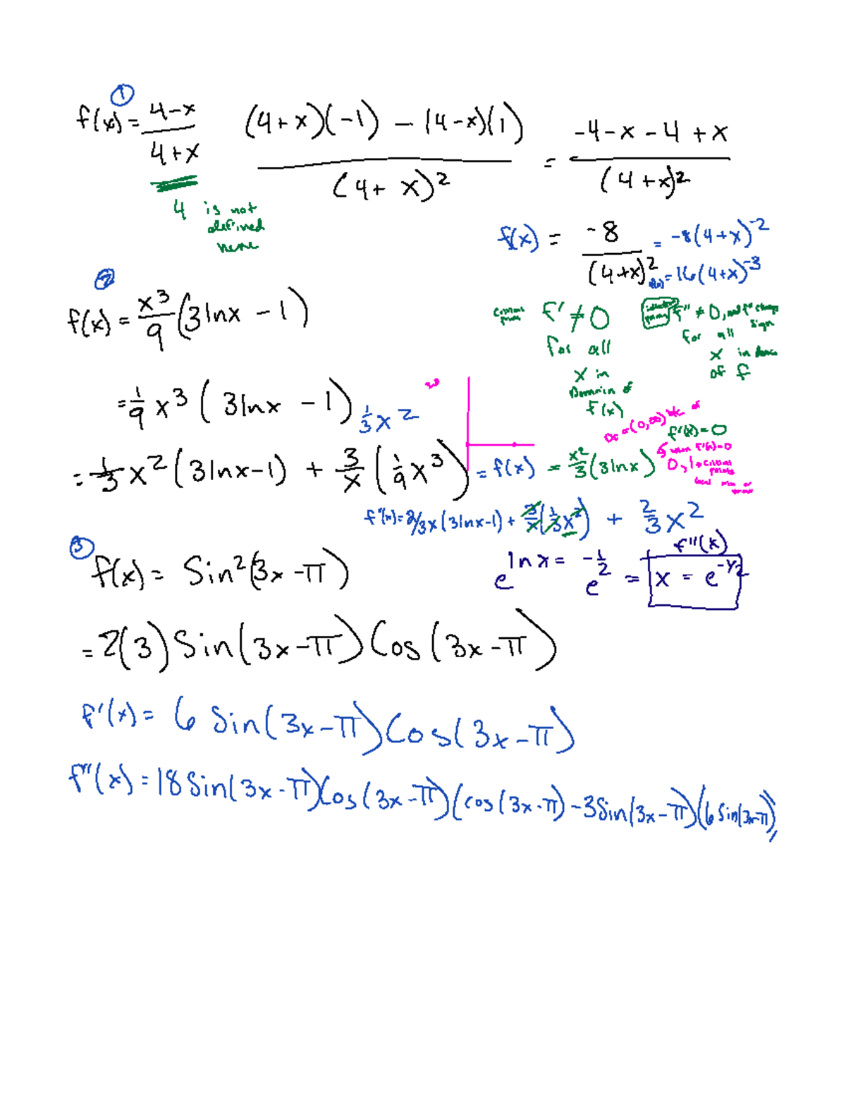 In class review - HIII 4tY É 4 sign Ex I x q tnx 1 I ImIn of of f 4 3 ...