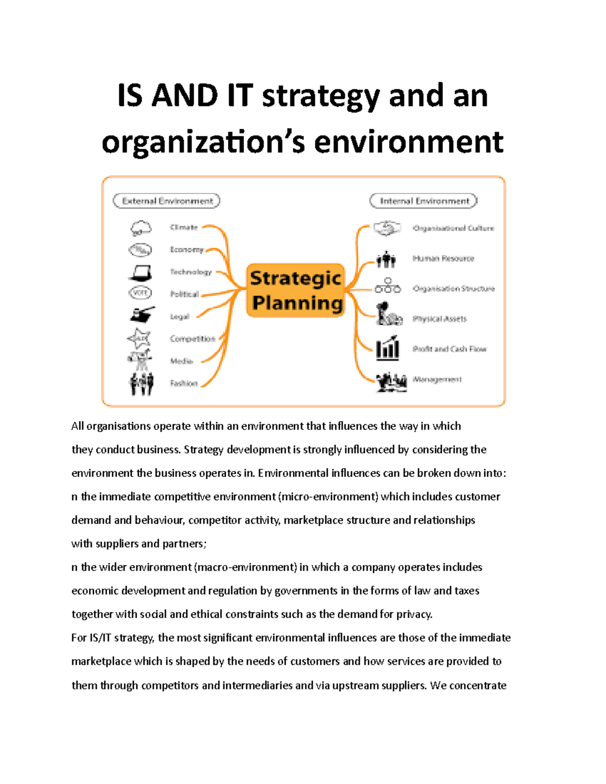 IS AND IT strategy and an organization - IS AND IT strategy and an ...