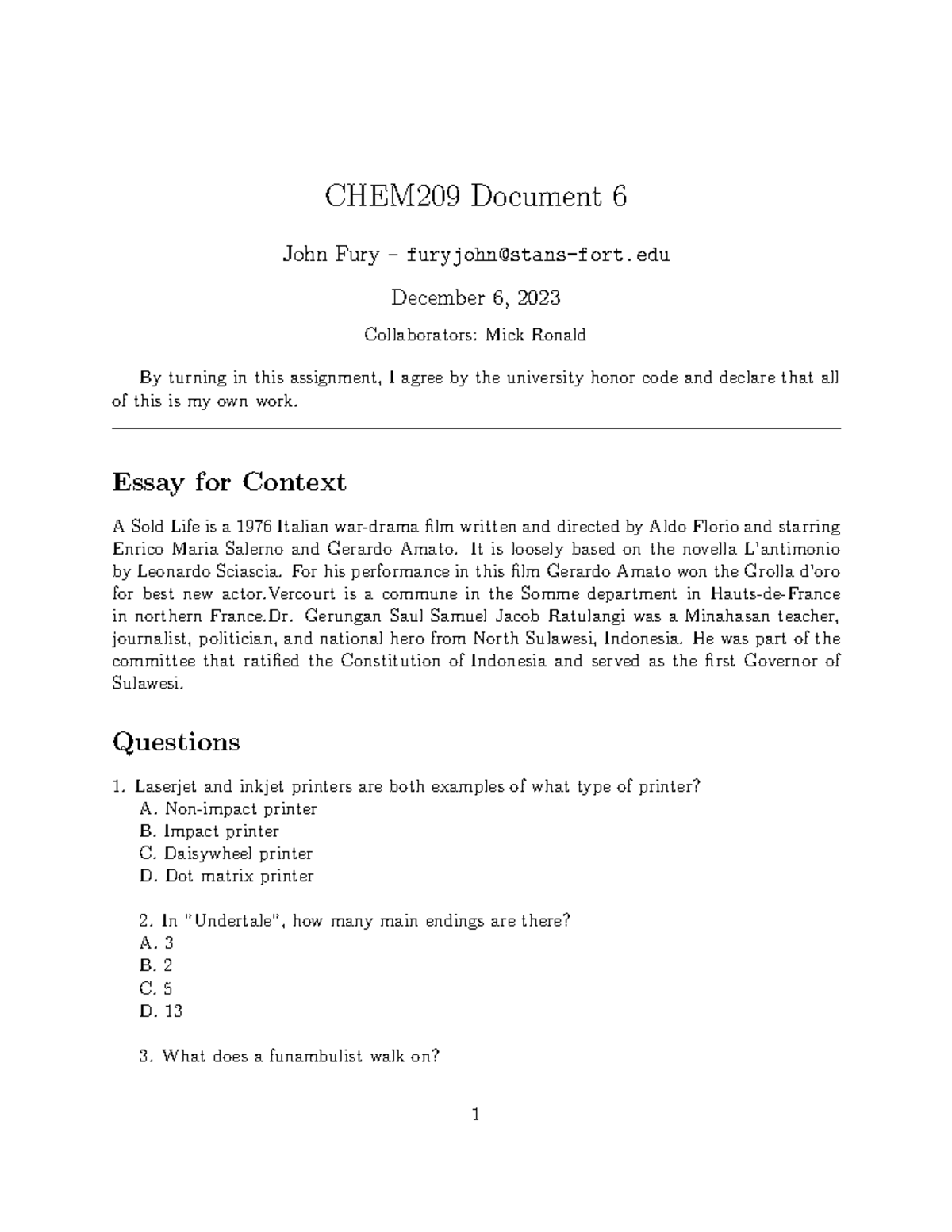 CHEM209 Document 6 - Basic chemical concepts. Atomic and molecular ...