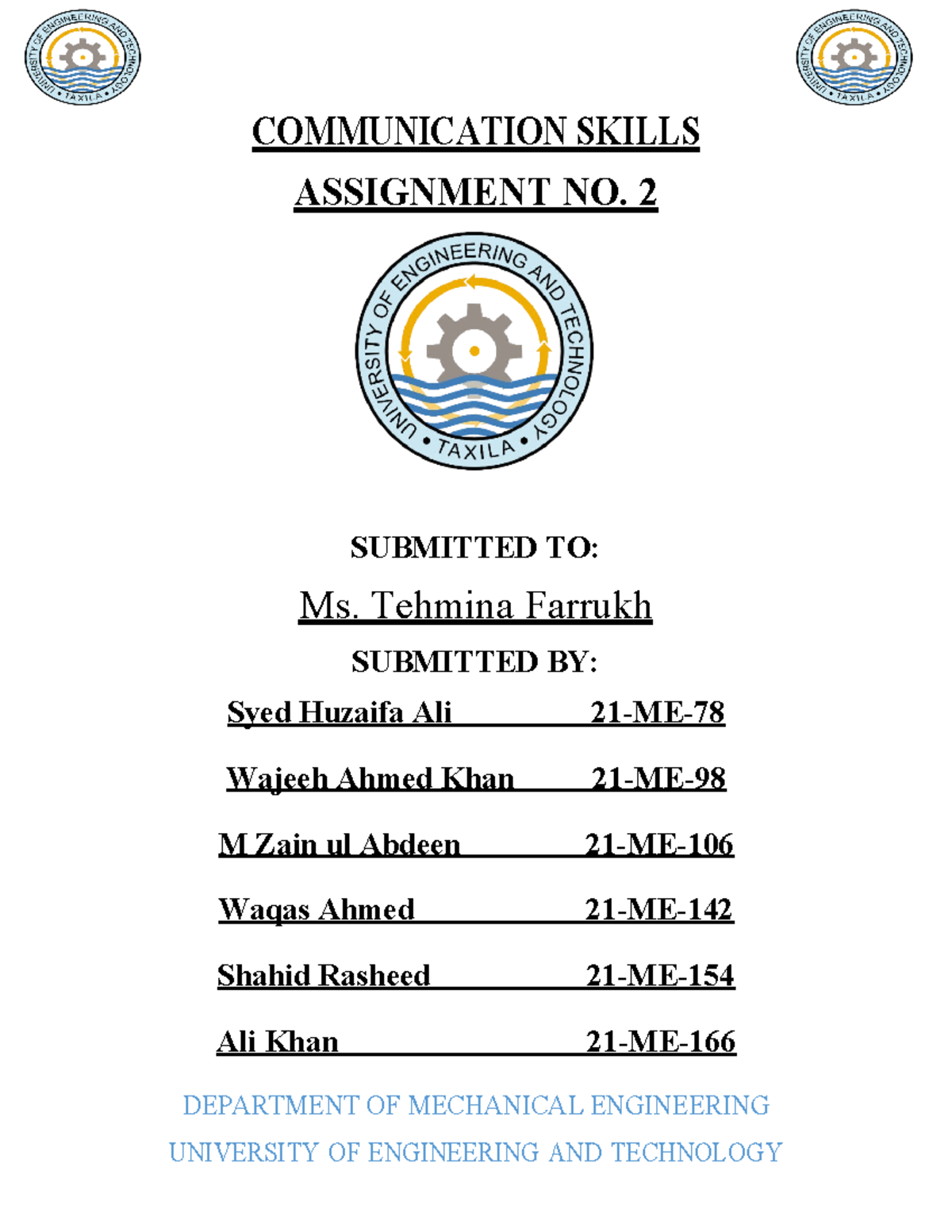 Cs a2 - Communication - COMMUNICATION SKILLS ASSIGNMENT NO. 2 SUBMITTED ...