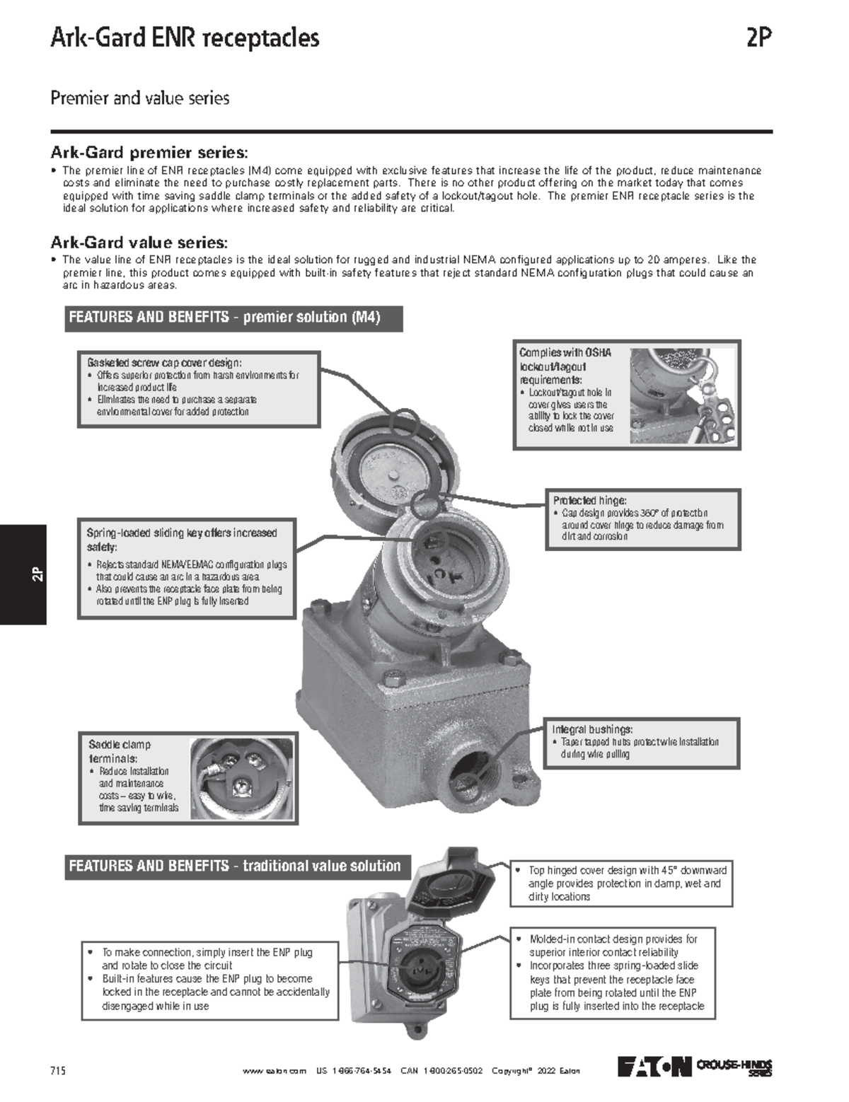 Crouse hinds arkgard enr value receptacles catalog page - 715 eaton US ...
