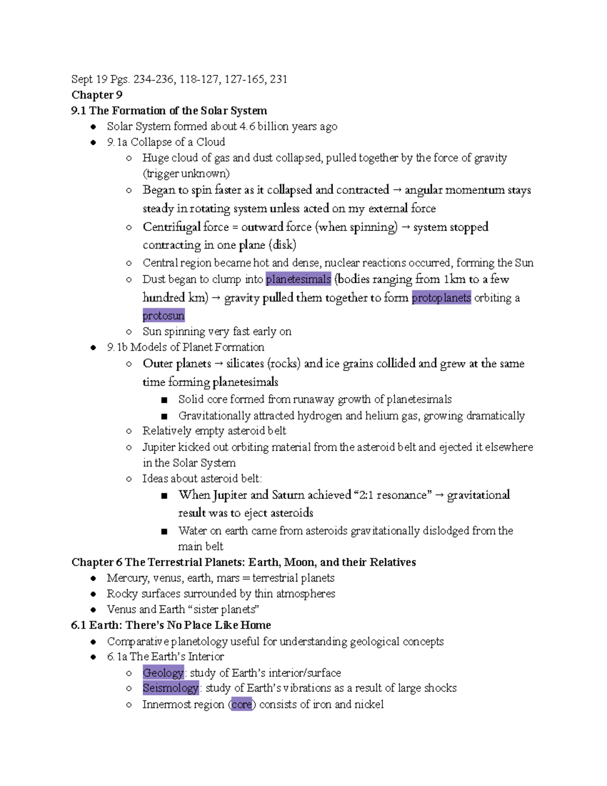 Summary The Cosmos: Astronomy in the New Millennium - Sept 19 Pgs. 231 ...