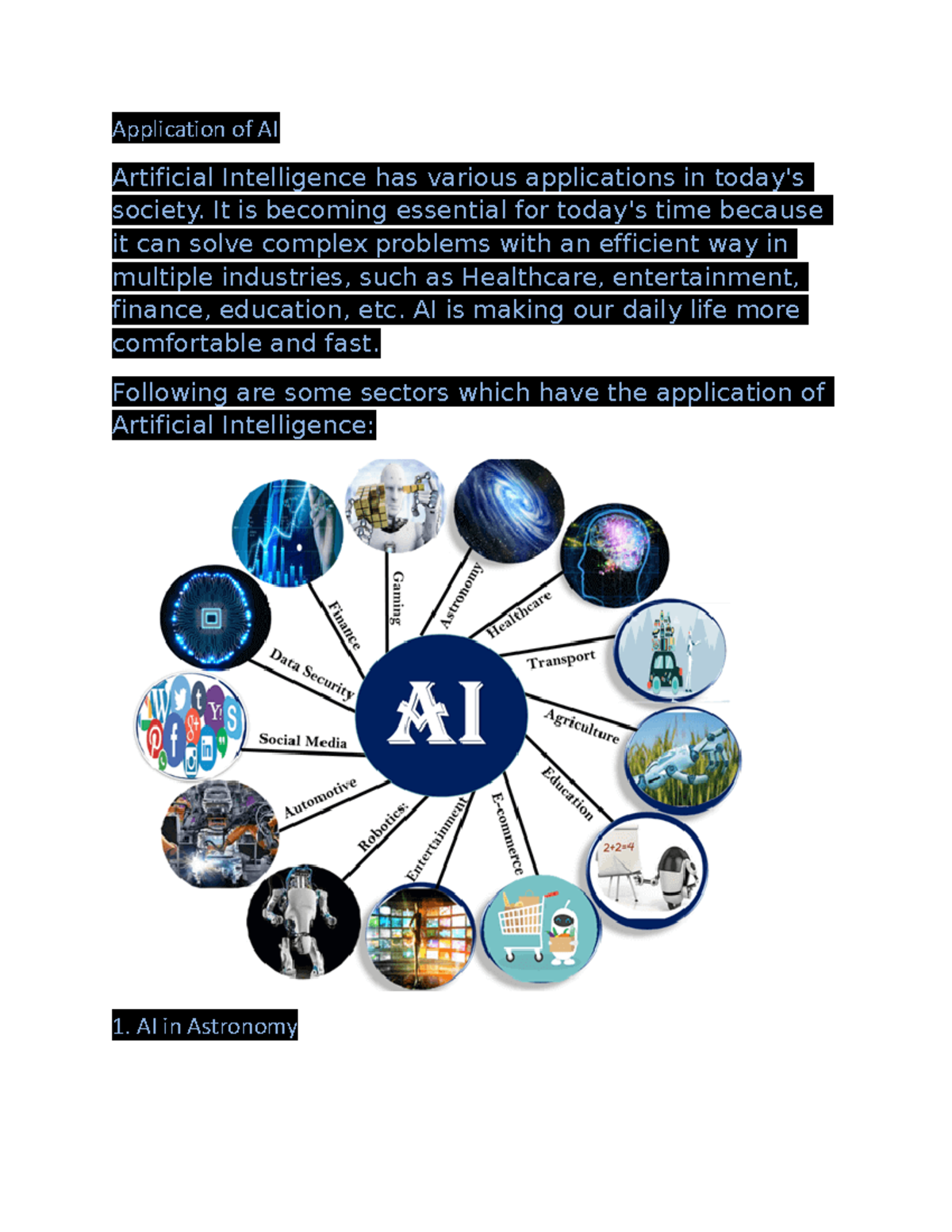 Application of AI - exit artifical - Application of AI Artificial ...