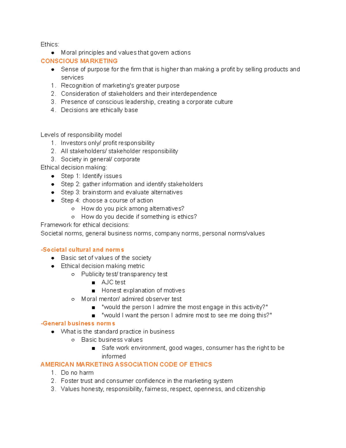 Chapter 1 ethics marketing - Ethics: Moral principles and values that ...