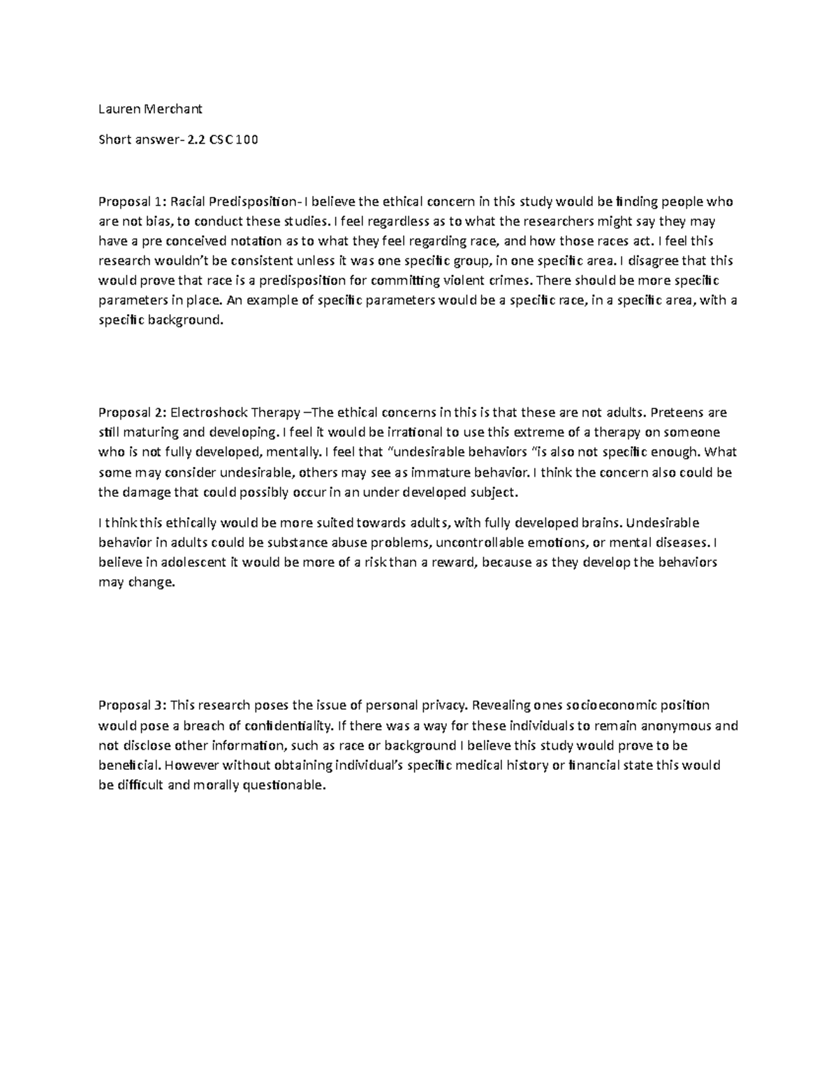 CSC 100 2.2 Short Answer - SCS 100 - SNHU - Studocu