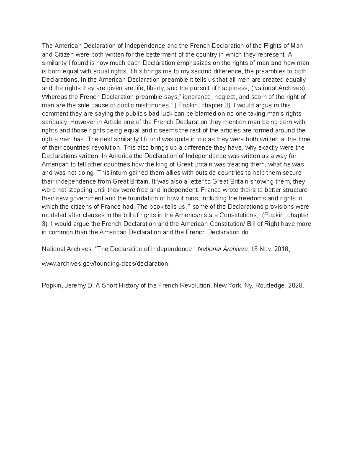Napolean discussion 2 - The American Declaration of Independence and ...