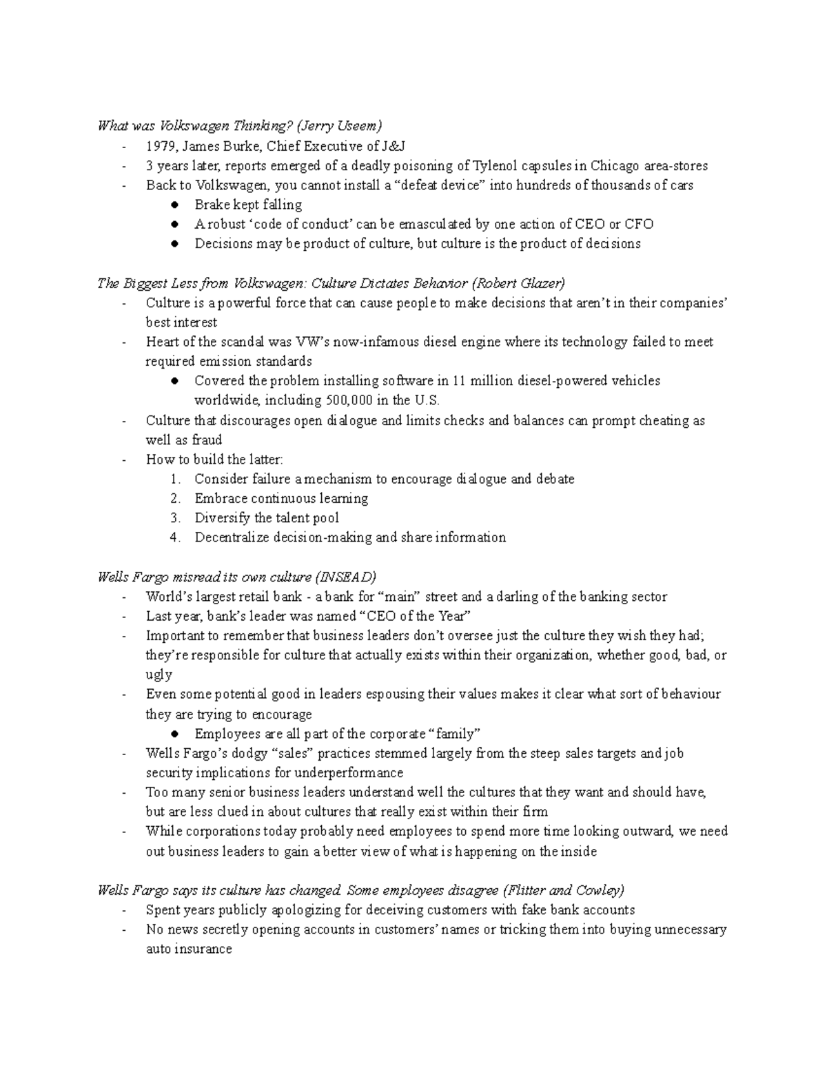 Volkswagen Case Study - What was Volkswagen Thinking? (Jerry Useem ...