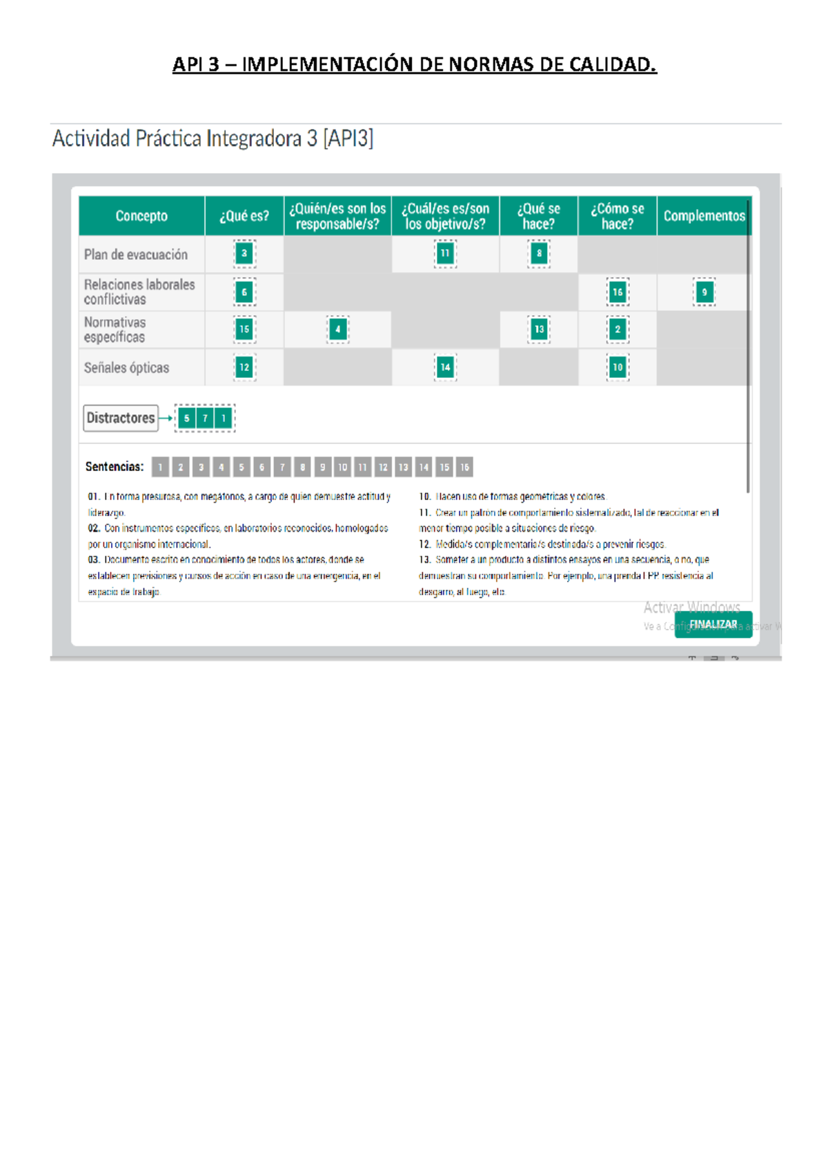 API 3 - Implementación Normas de Calidad - API 3 – IMPLEMENTACIÓN DE ...