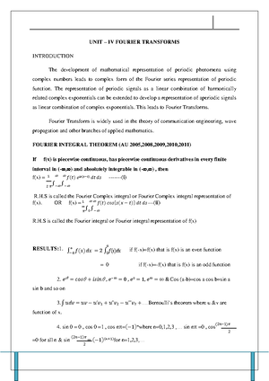 Maths Handwritten notes - Transforms And Boundary Value Problems - Studocu