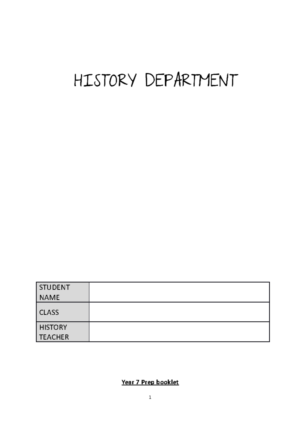 Stuarts and Civil War Prep Booklet - TES - STUDENT NAME CLASS HISTORY ...
