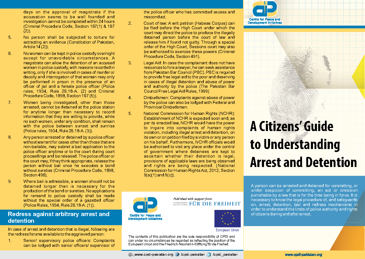 Arrest-and-detention - A person can be arrested and detained for ...