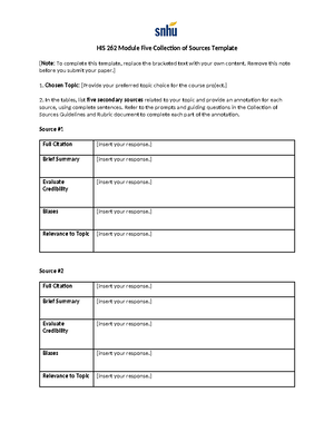 HIS 262 MOD 1 Short Paper - Christina Kasan Dr. Aubrey Underwood-Eidson ...