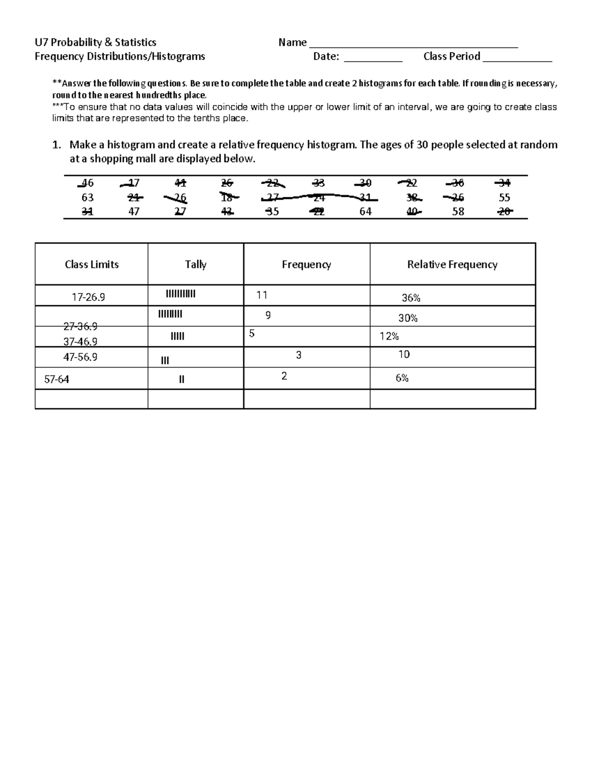 Kami Export - Ahmed Faddah - Frequency Distributions Practice-1 - U7 ...