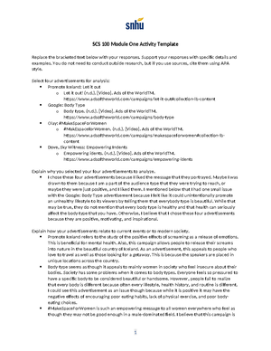 SCS 100 Module Two Activity Template - SCS 100 Module Two Activity ...