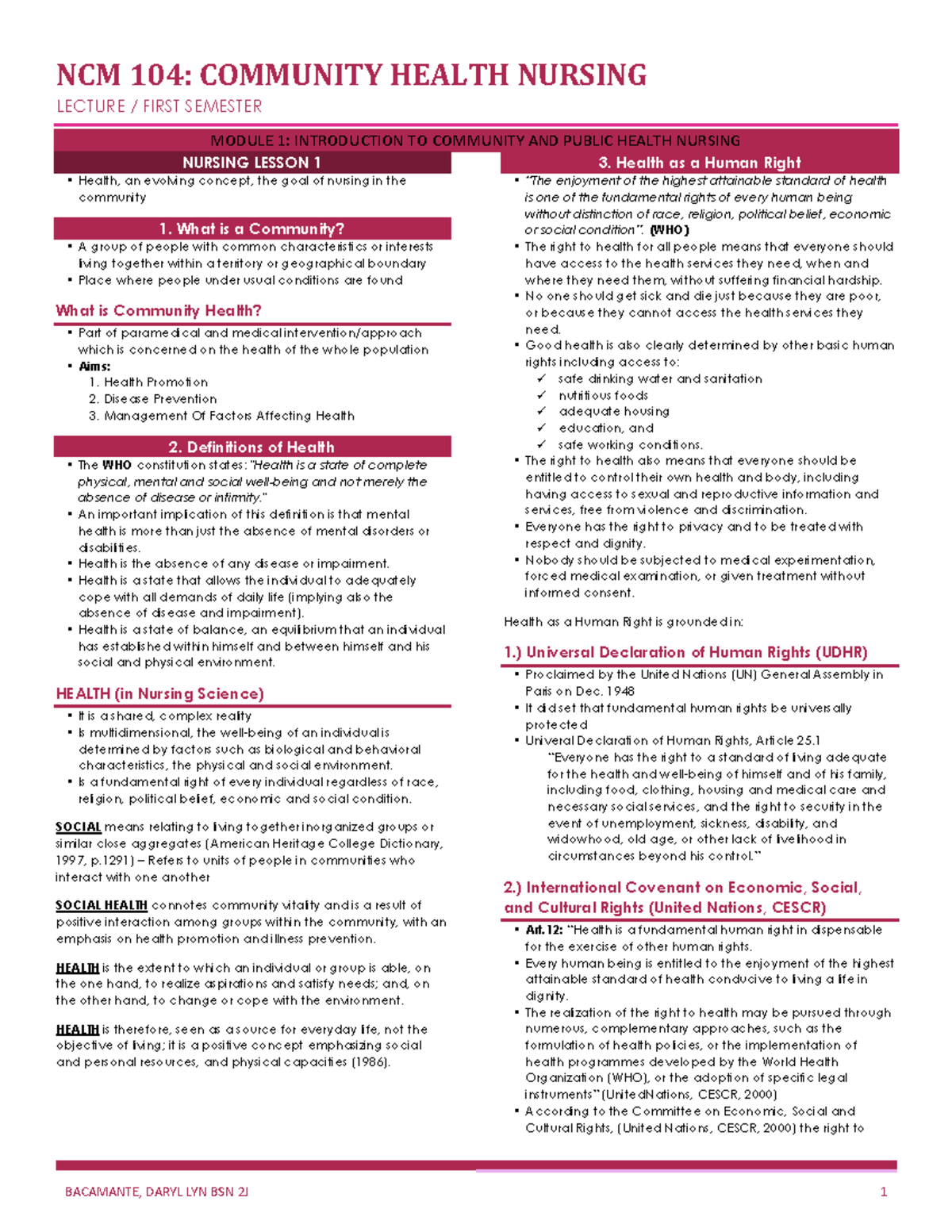 CHN Lesson 1 - Introduction to Community and Public Health Nursing ...