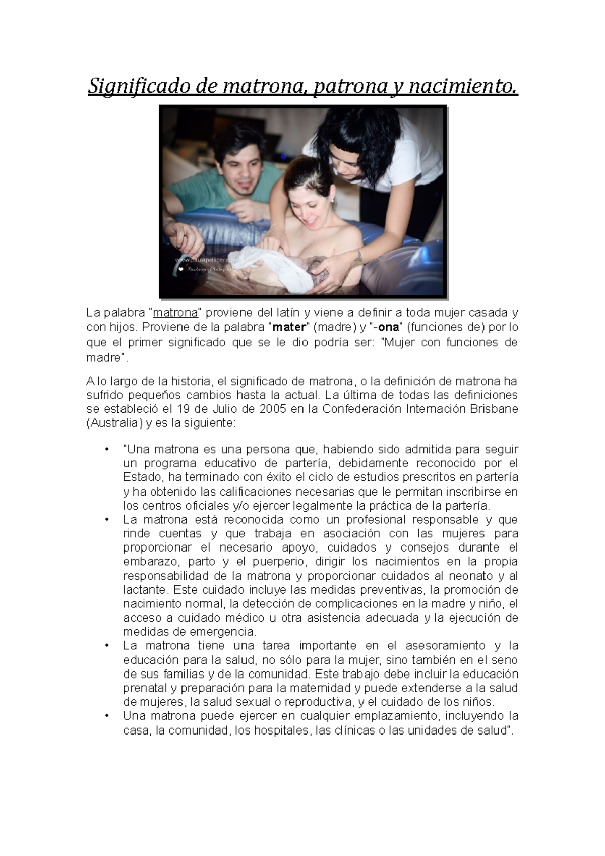 Significado de matrona word - Significado de matrona, patrona y ...