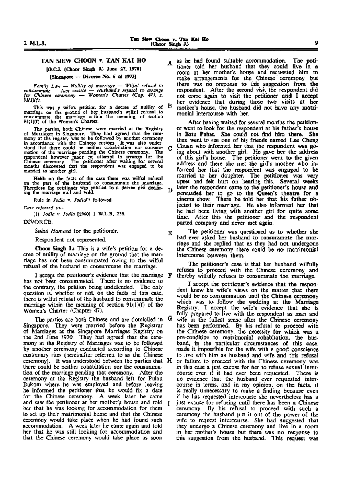 TAN SIEW Choon v TAN KAI HO - Law - Studocu