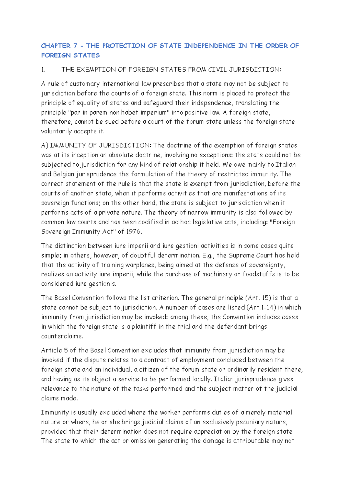 Chapter 7 - Introduction To International Law - CHAPTER 7 - THE ...