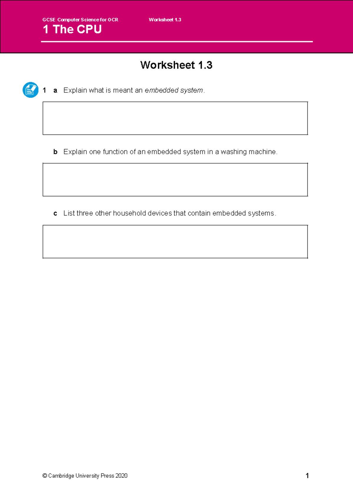 OCR GCSE Comp Sci worksheet ch01 03 - CMP 267 - GCSE Computer Science ...