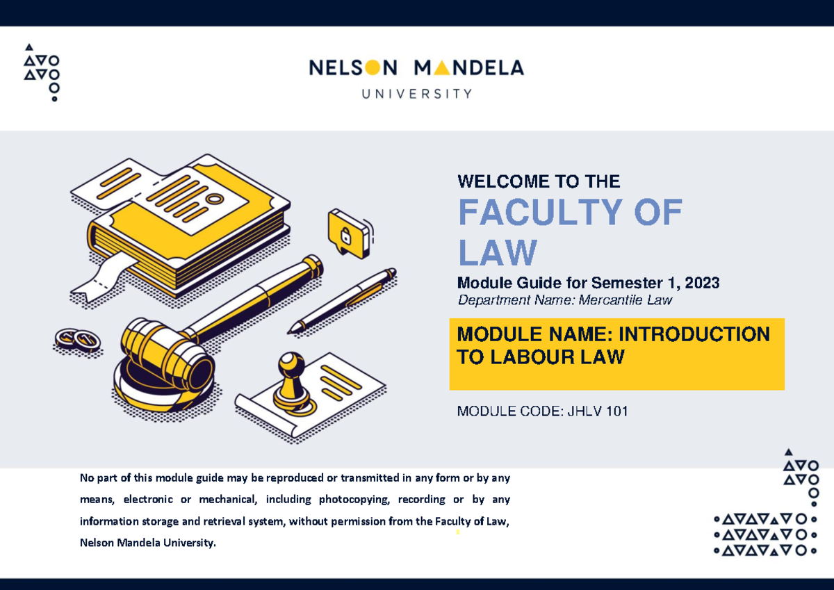 Updated 20 March JHLV101 Module Guide 2023 - WELCOME TO THE FACULTY OF ...