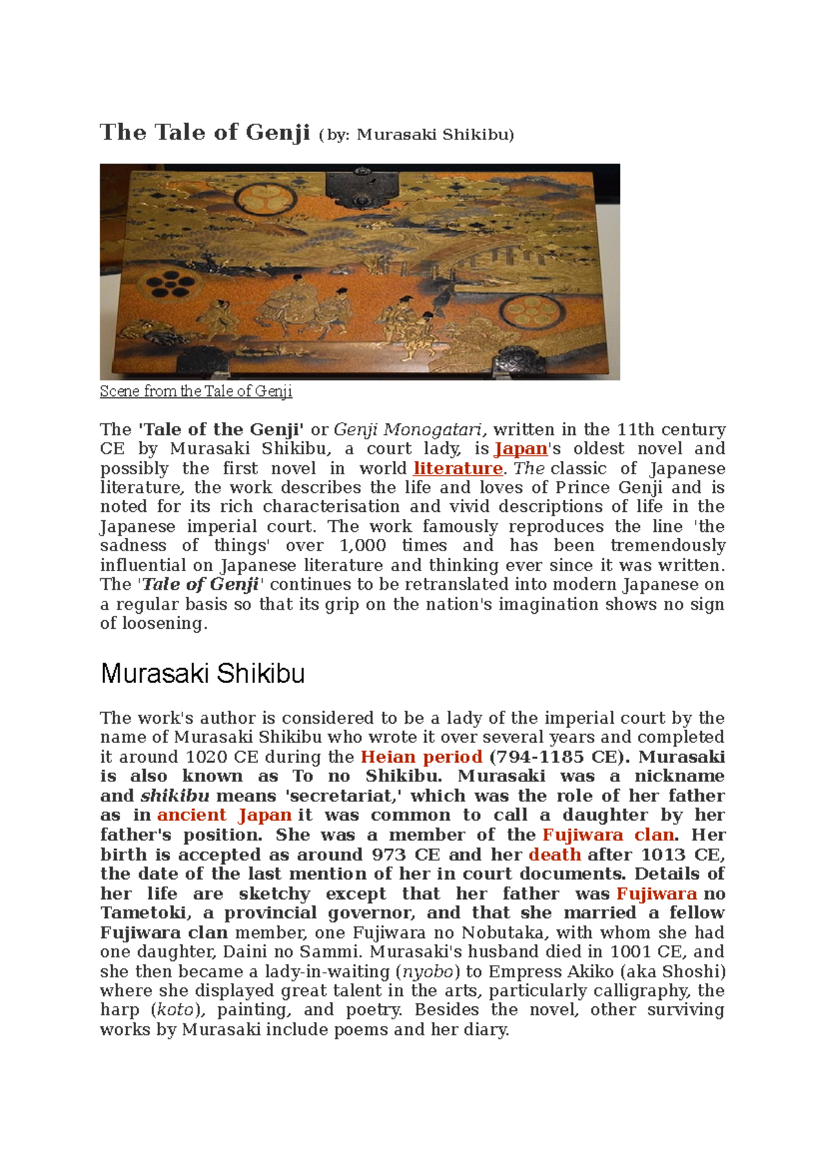 The Tale of Genji - ... - The Tale of Genji (by: Murasaki Shikibu ...