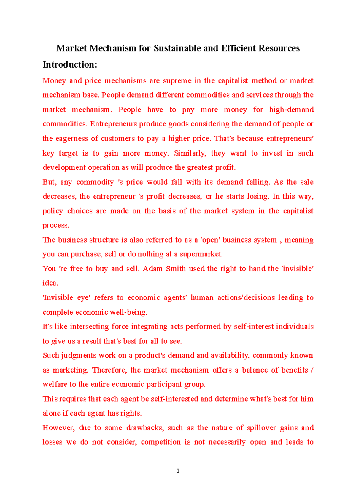 Market mechanism 2 - 2 - economics - Market Mechanism for Sustainable ...